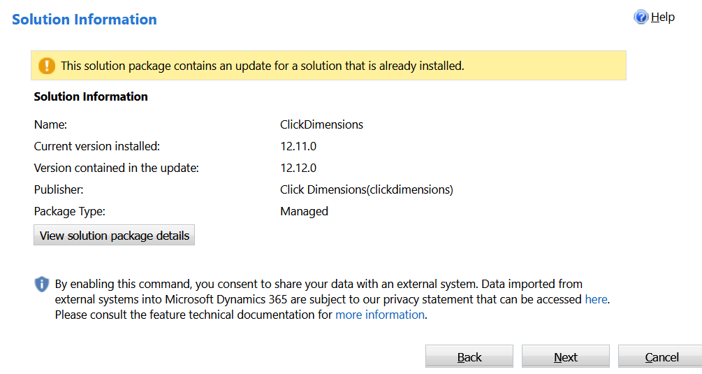 Manual Solution Update – Click Support