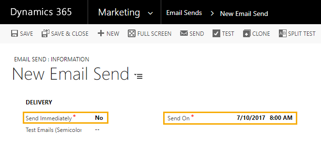 Create an Email Send – ClickDimensions Support