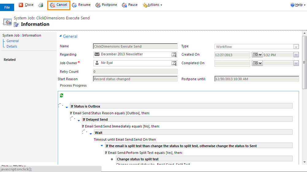 Cancel an Email Send – ClickDimensions Support