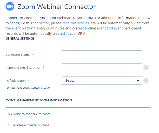 Set Up Zoom Webinar Integration – ClickDimensions Support