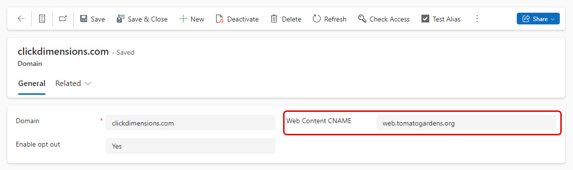 Setup a Web Content CNAME – ClickDimensions Support