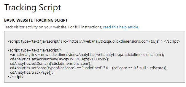 Set Up ClickDimensions Web Tracking – ClickDimensions Support