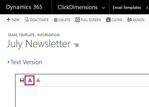 Text Version of an Email Template – Click Support