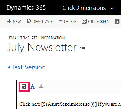 Text Version of an Email Template – Click Support