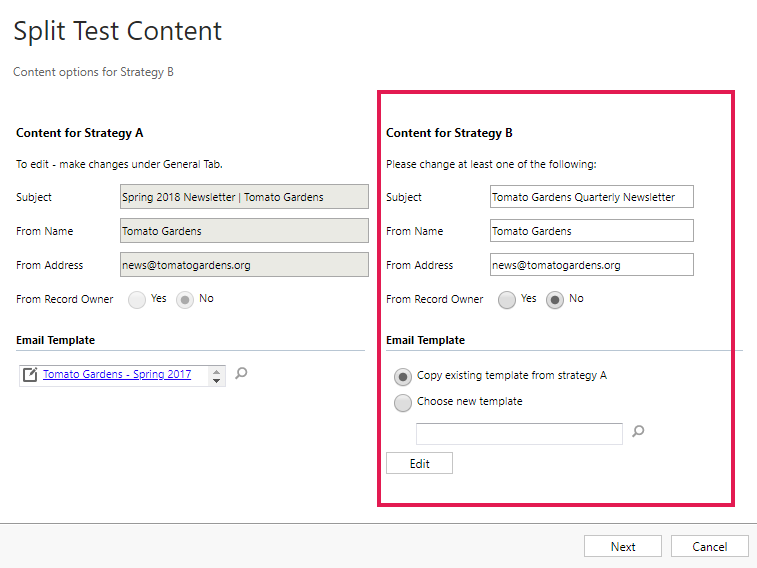 Email Send: Split (A/B) Testing – ClickDimensions Support