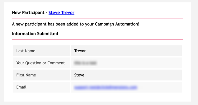 Notify User Action – Click Support