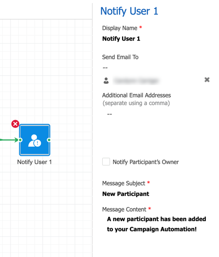Notify User Action – Click Support