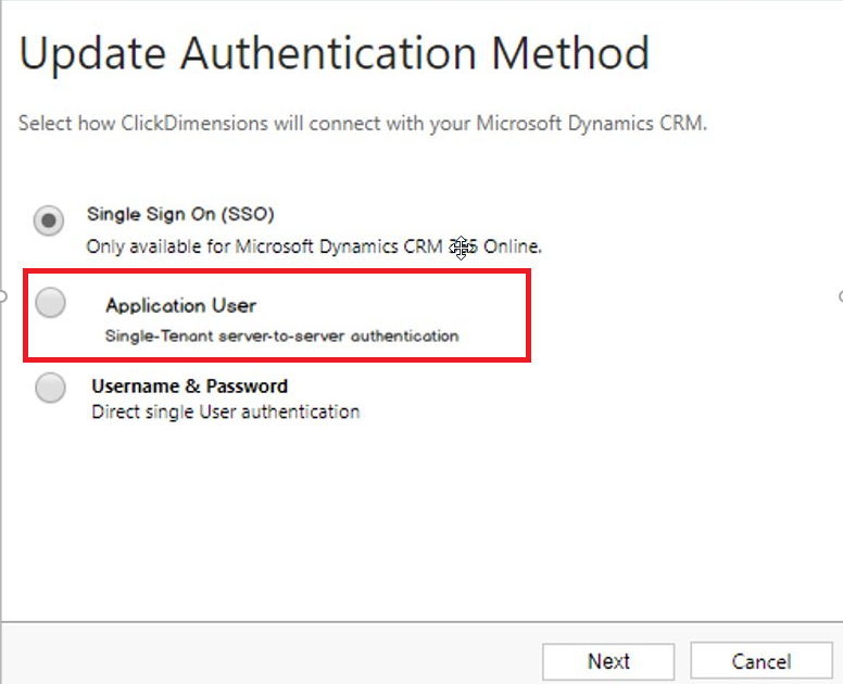 Application User Authentication – ClickDimensions Support