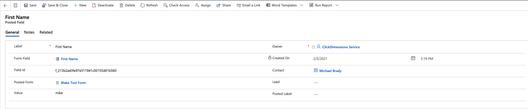 Posted Form Records – Click Support