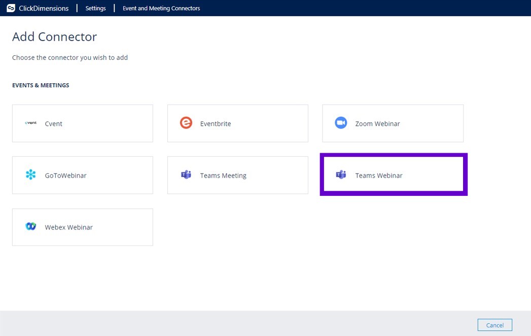 Setup Teams Webinar Connector – Click Support