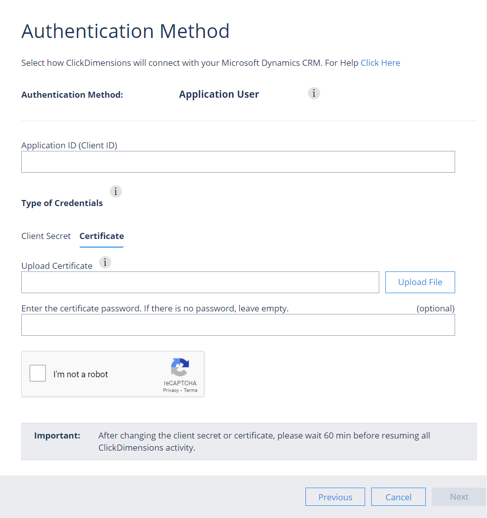 Application User Authentication – Click Support